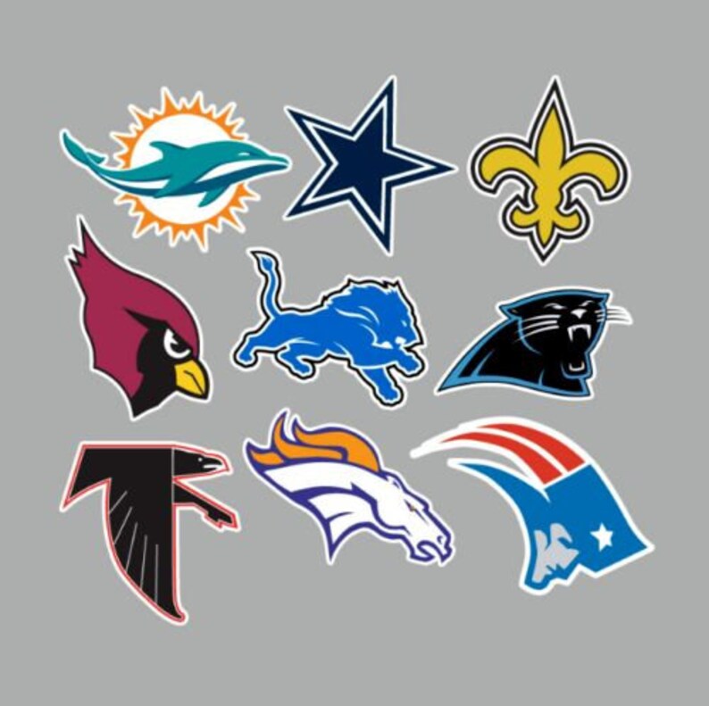 FULL 32 Pcs / Set Vinyl Stickers NFL All 32 Teams LOGO Football ...