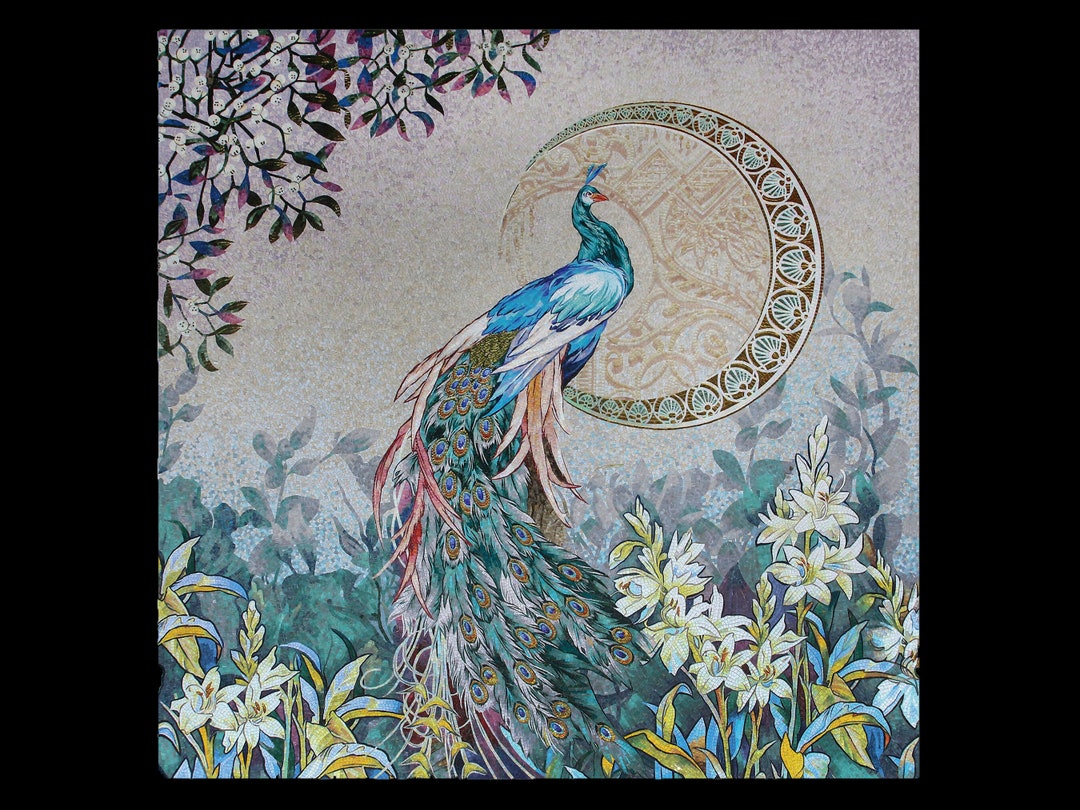 Midnight Blue Peacock Mosaic - Etsy