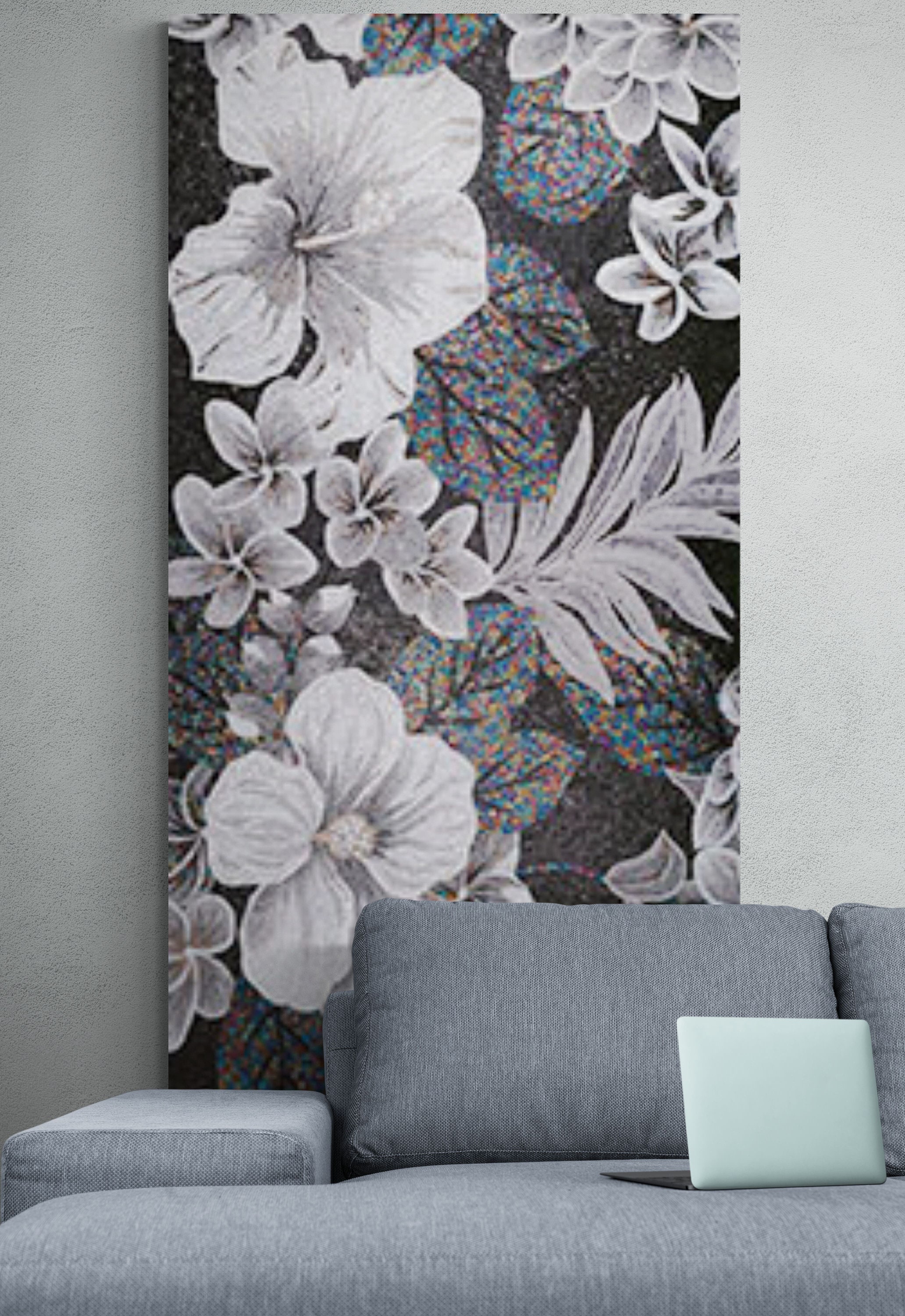 Elegant Tonal Floral Mosaic Artwork - Etsy