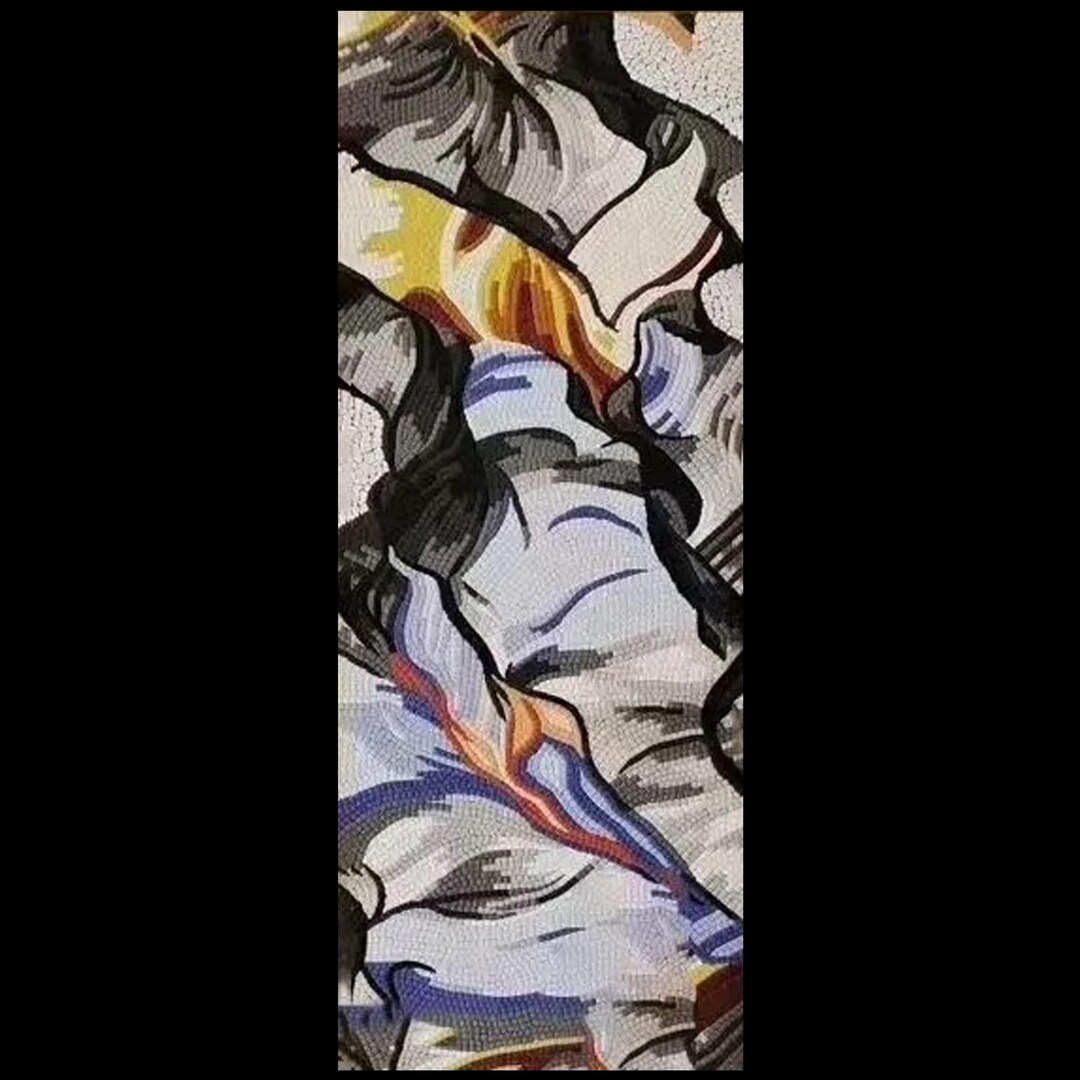 Abstract Line Mosaic Wall Art | Modern Handmade Artwork, Colorful Flow ...