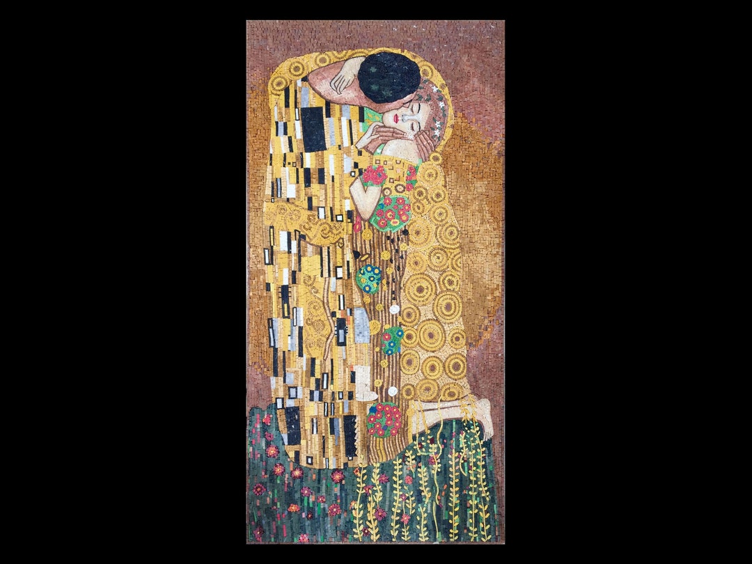 The Kiss Reproduction Mosaic Mural - Etsy