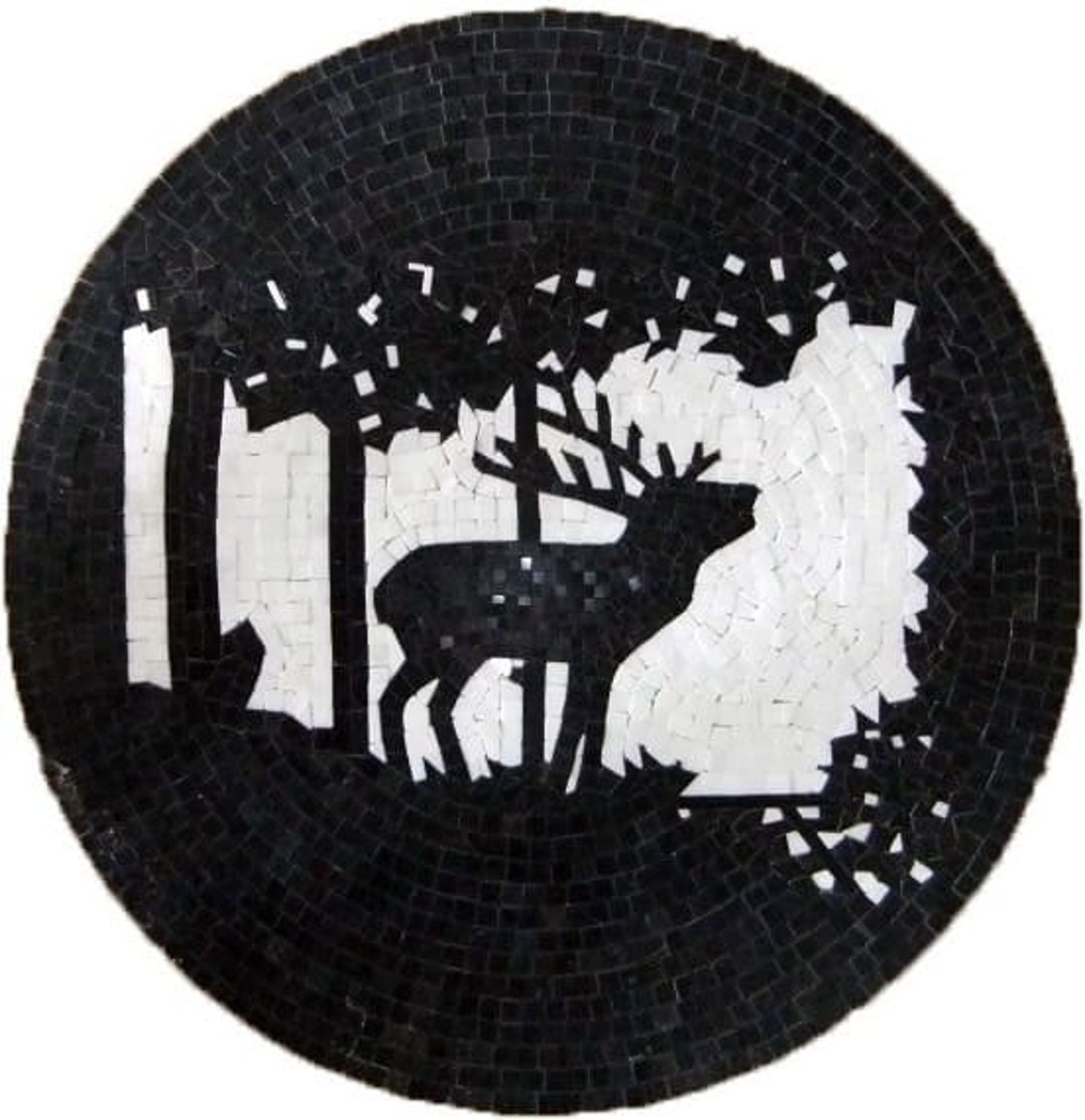 Stag Spotting Mosaic Medallion - Etsy