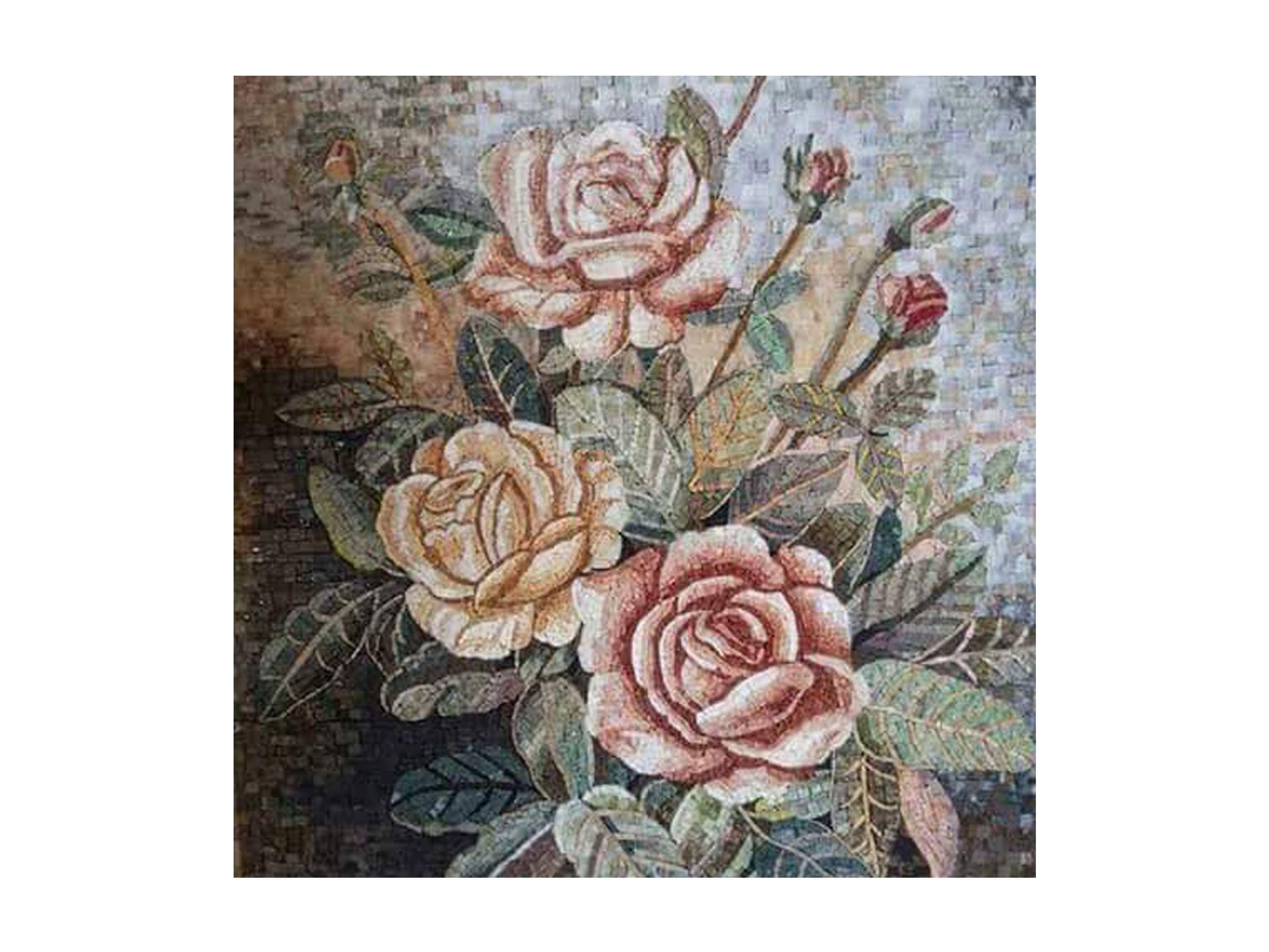 Victorian Roses Marble Mosaic Design - Etsy