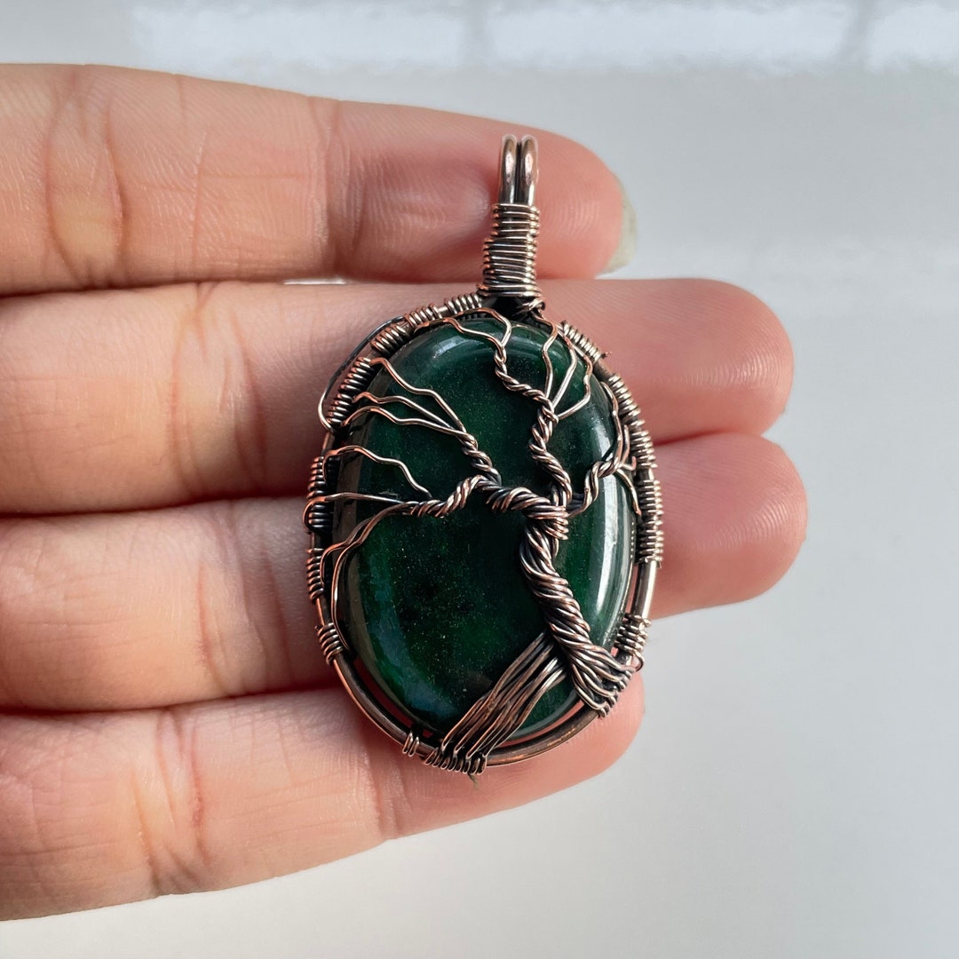 Tree of Life Green Labradorite Copper Wire Wrapped Pendant - Etsy