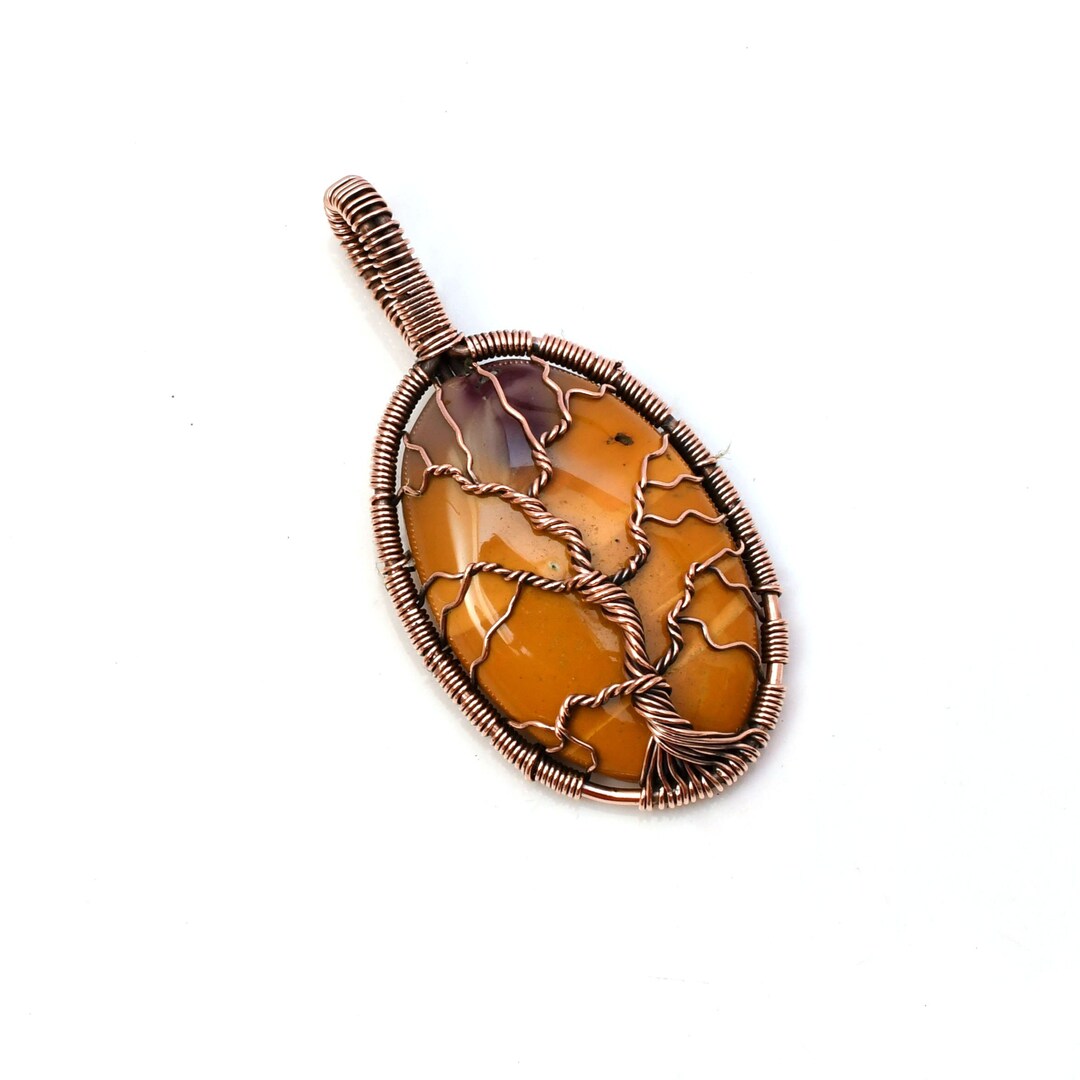 Tree of Life Mookaite Copper Wire Wrapped Pendant Mookaite Gemstone ...
