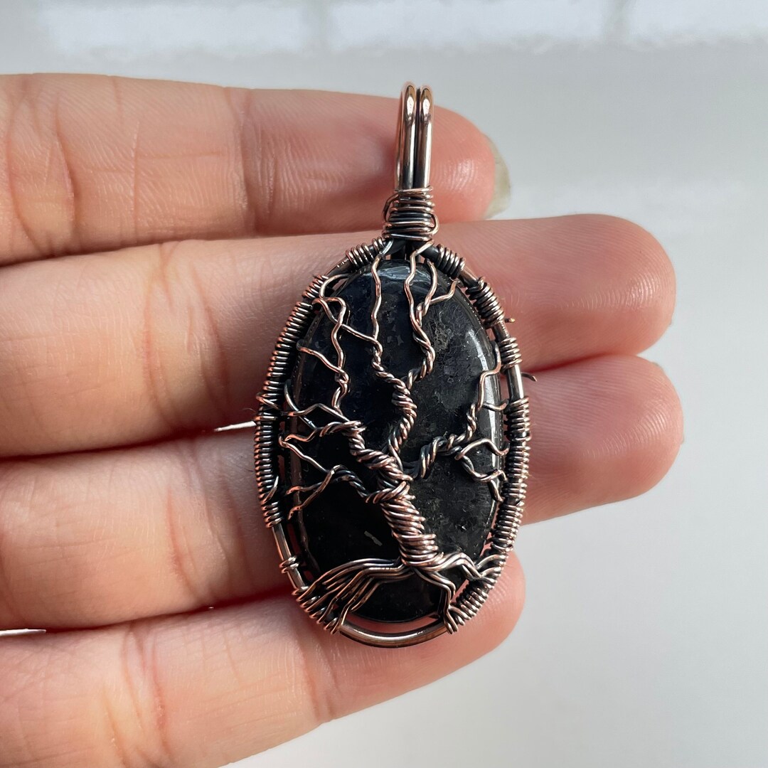 Tree of Life Dragon Blood Jasper Copper Wire Wrapped Pendant Dragon ...