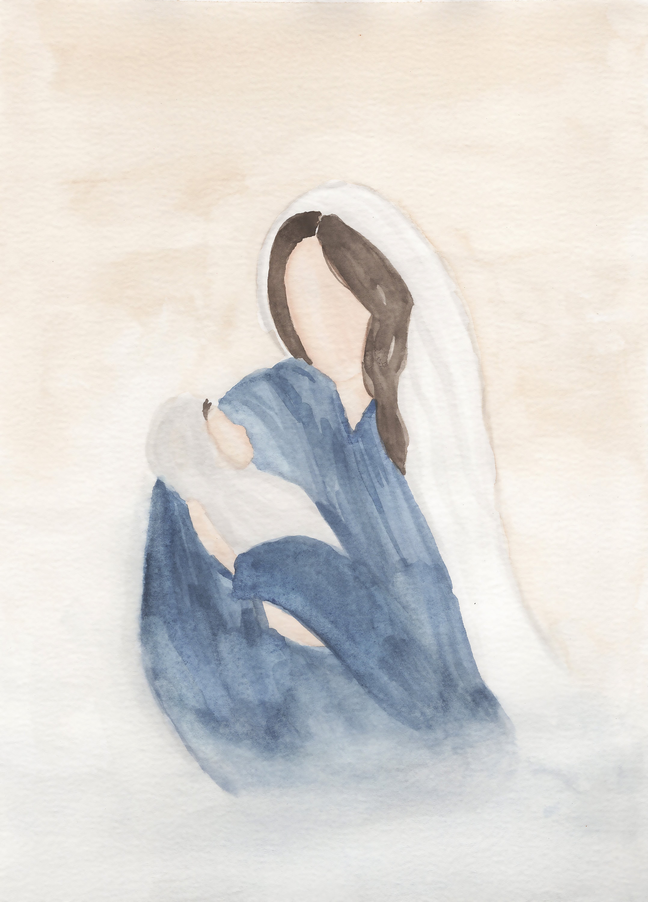 Mary And Baby Jesus Watercolor Painting Of Mary And Jesus Christ S