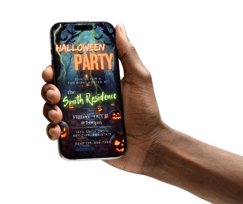 Animated Pumpkin Halloween Party Ecard, DIY Canva Invite (digital ...