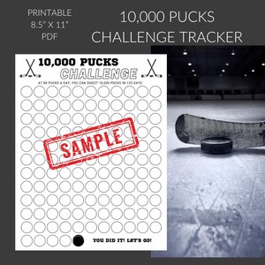 10,000 Pucks Challenge Tracker: Hockey Goal Tracker (PDF) - Etsy