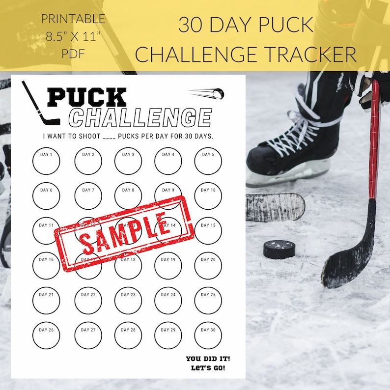 Hockey Puck 30 Day Challenge Tracker (PDF) - Etsy
