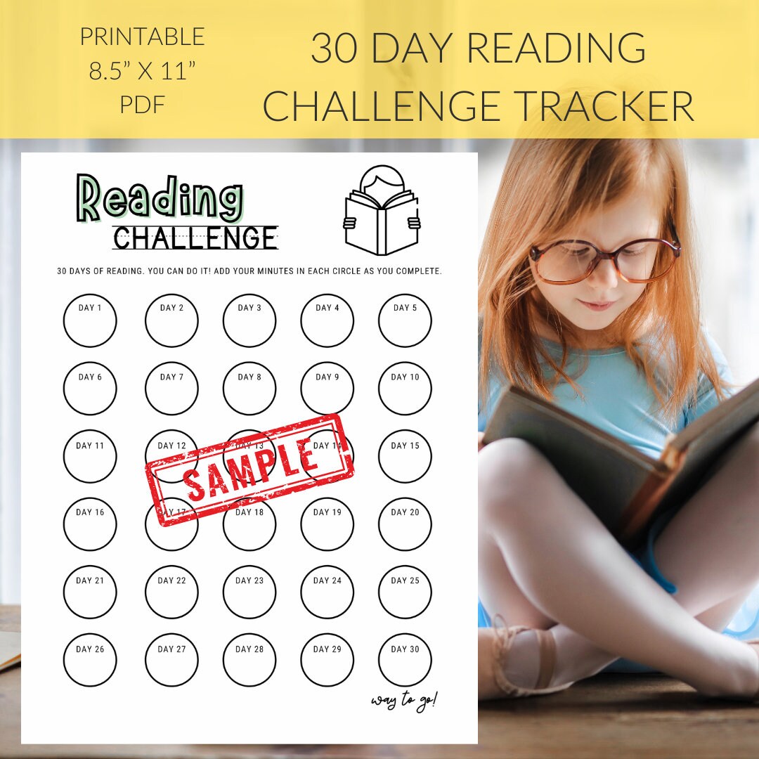 30 Day Challenge, Reading, 30 Day Tracker, Goals, Reading Tracker ...