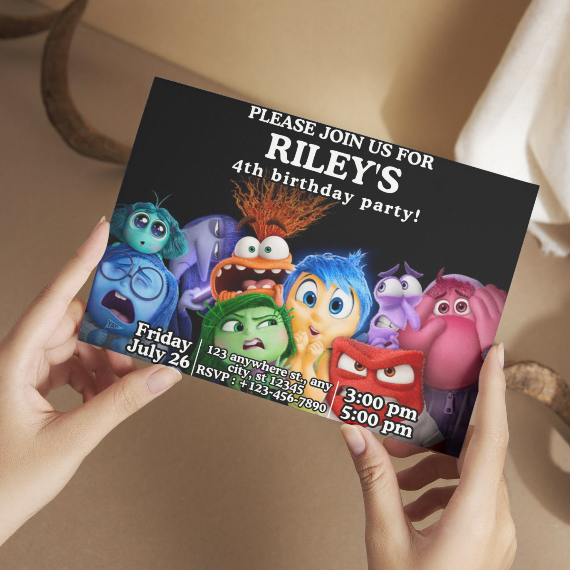 Inside Out 2 Movie Invitation, Inside Out Birthday Invitation, Inside ...