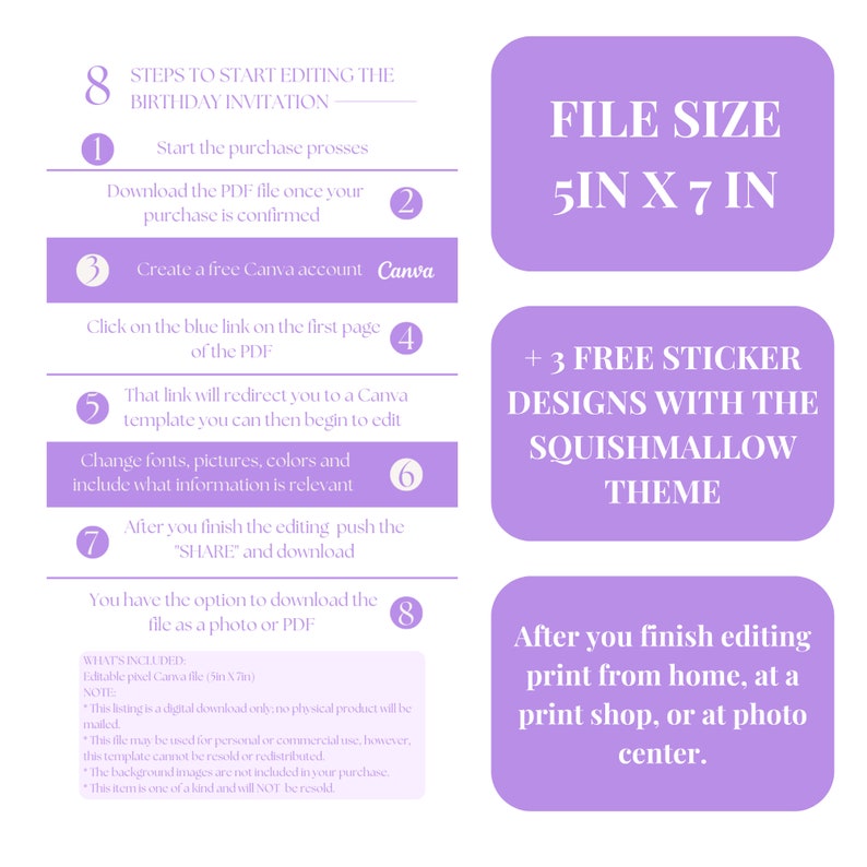 Squishmallow Birthday Invitation | Squishmallow Editable Invitation ...