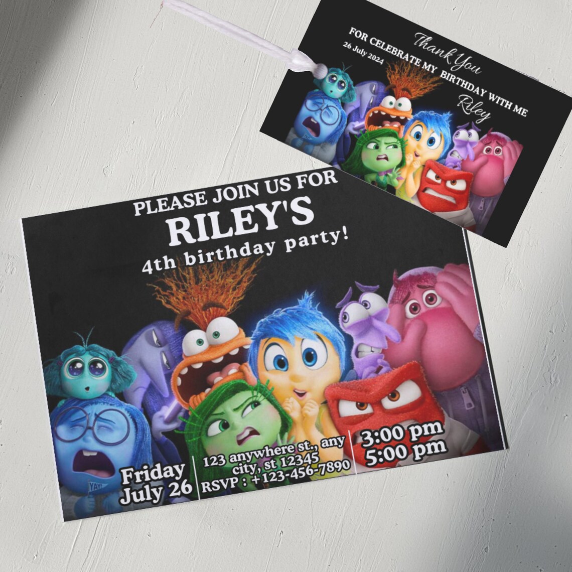 Inside Out 2 Movie Invitation, Inside Out Birthday Invitation, Inside ...