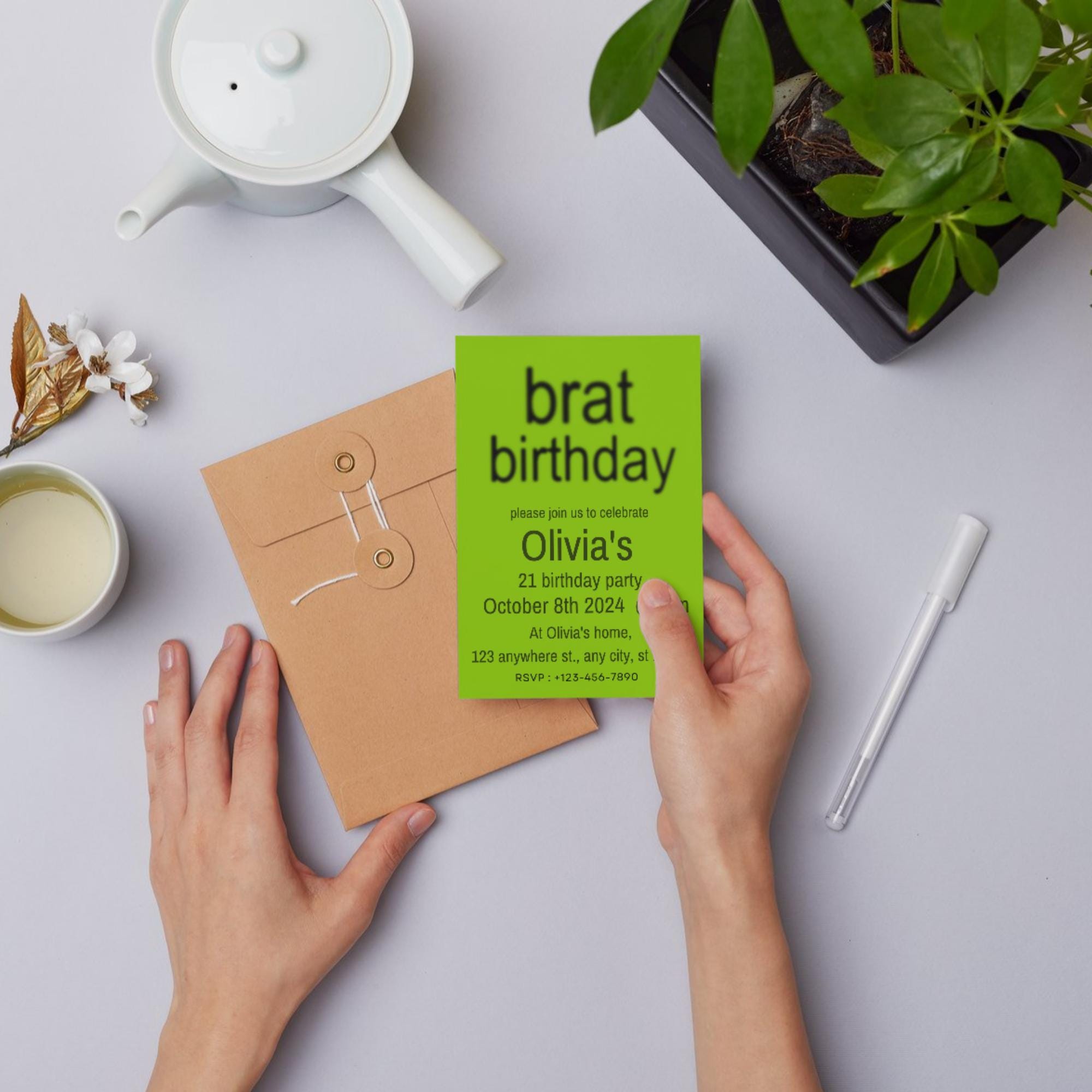Brats Invitation, Birthday Invitation, Brat Birthday Card, Girl ...