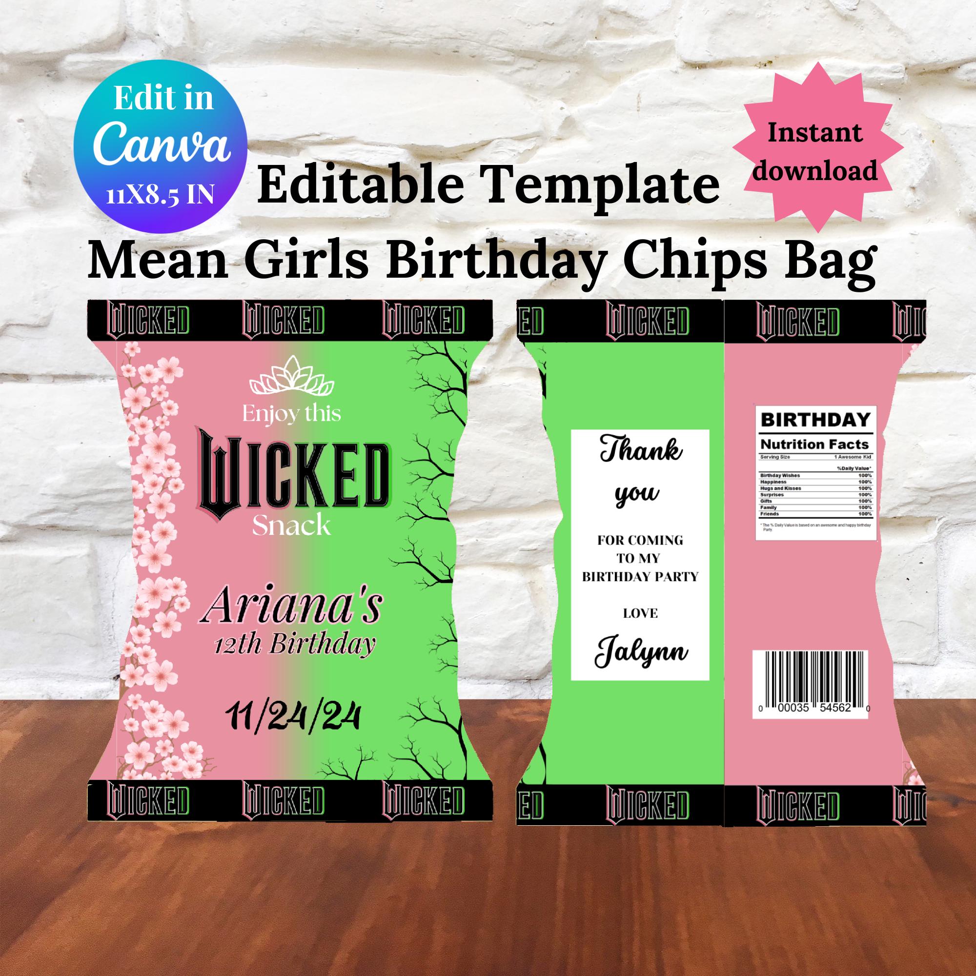 WICKED Chips Bag, WICKED Birthday Invitation, WICKED Movie Ticket ...