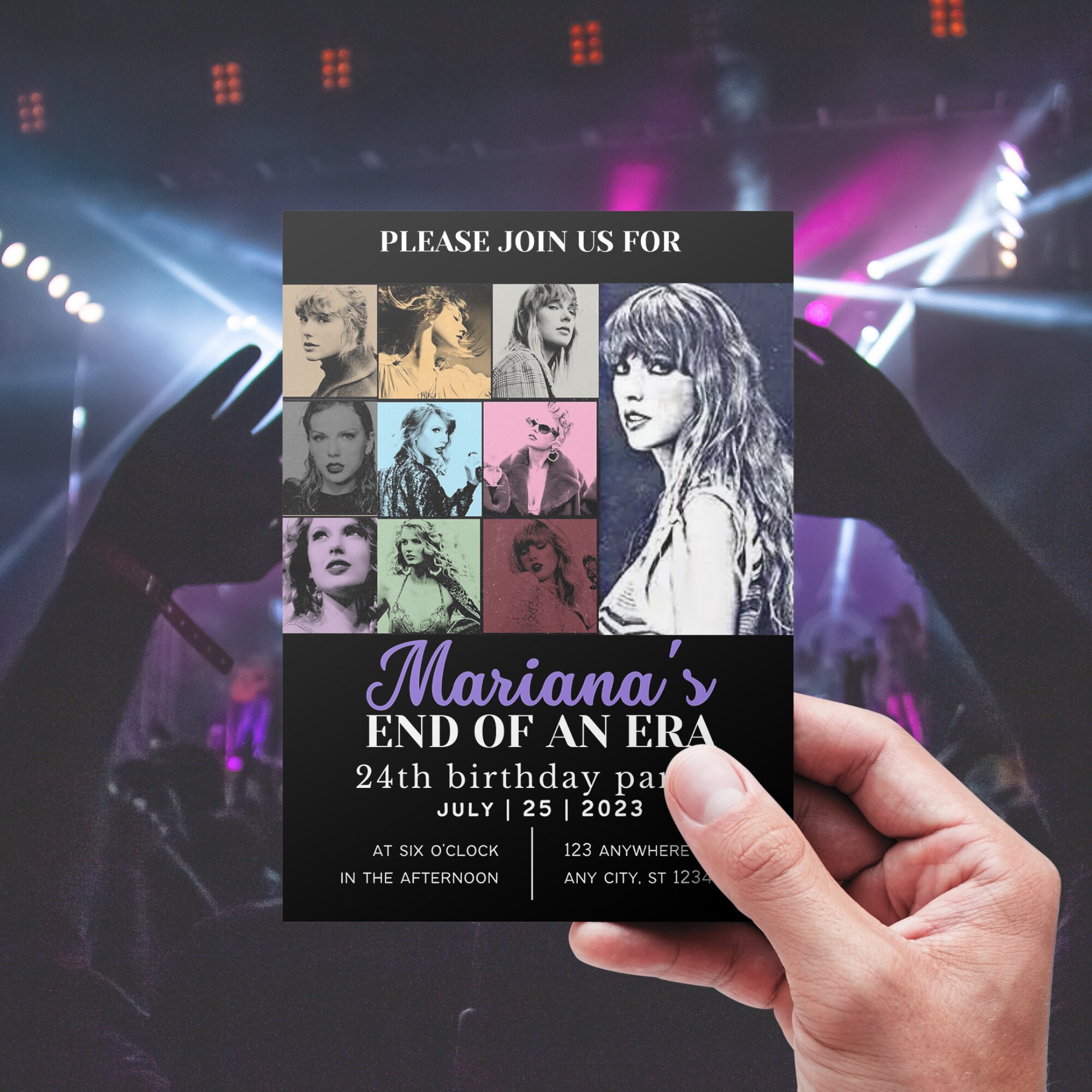 Eras Birthday Invitation, Taylor Party Invite, Eras Party, Instant ...