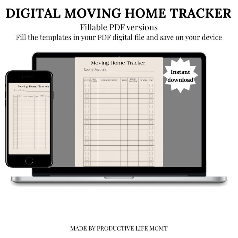 Moving Box Label | Digital Moving Planner | Digital Planner | Moving ...