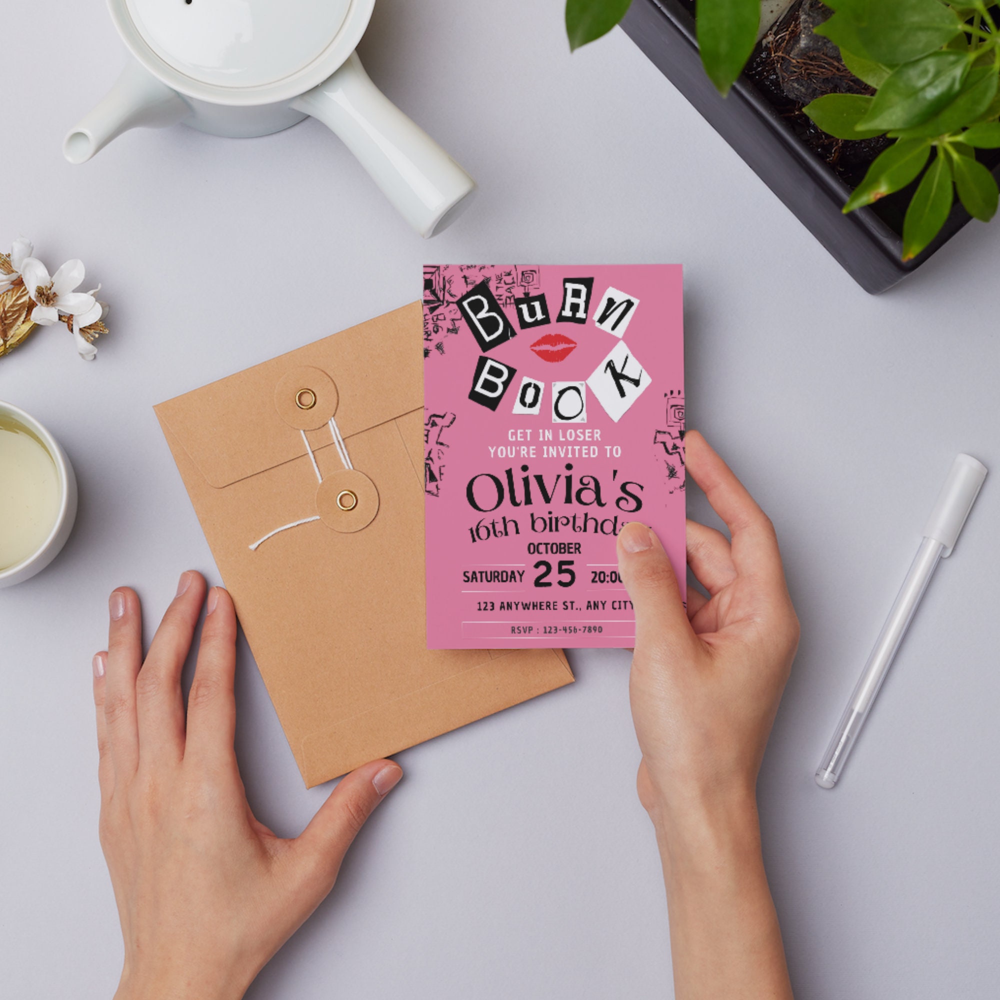 Mean Girls Inspired Birthday Invitation, Mean Girls Invitation, Girl ...