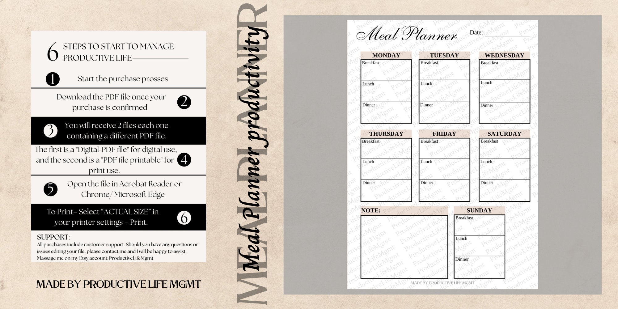 Weekly Meal Planner | Digital Meal Planner | Digital Daily Planner ...