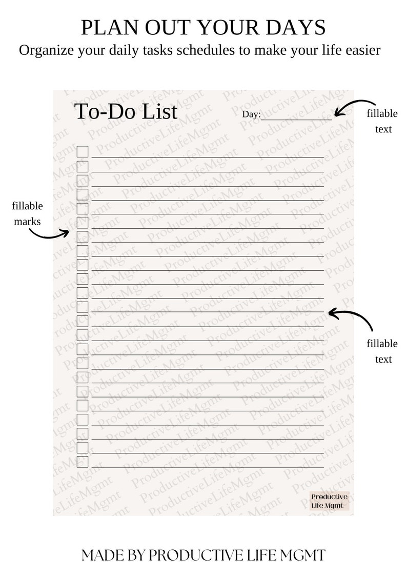 To Do List | Tasks Planner Digital | Minimalist to Do List Printable ...
