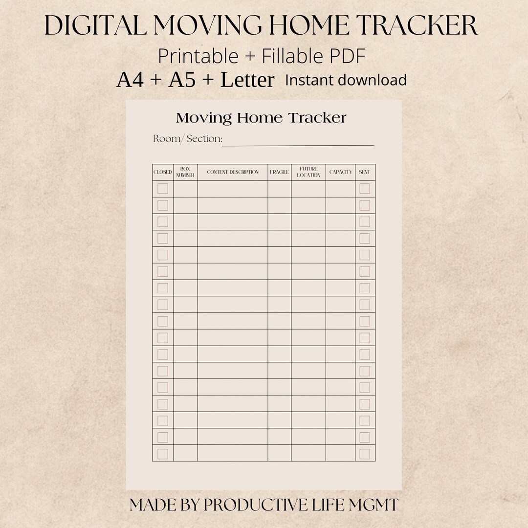 Moving Box Label | Digital Moving Planner | Digital Planner | Moving ...