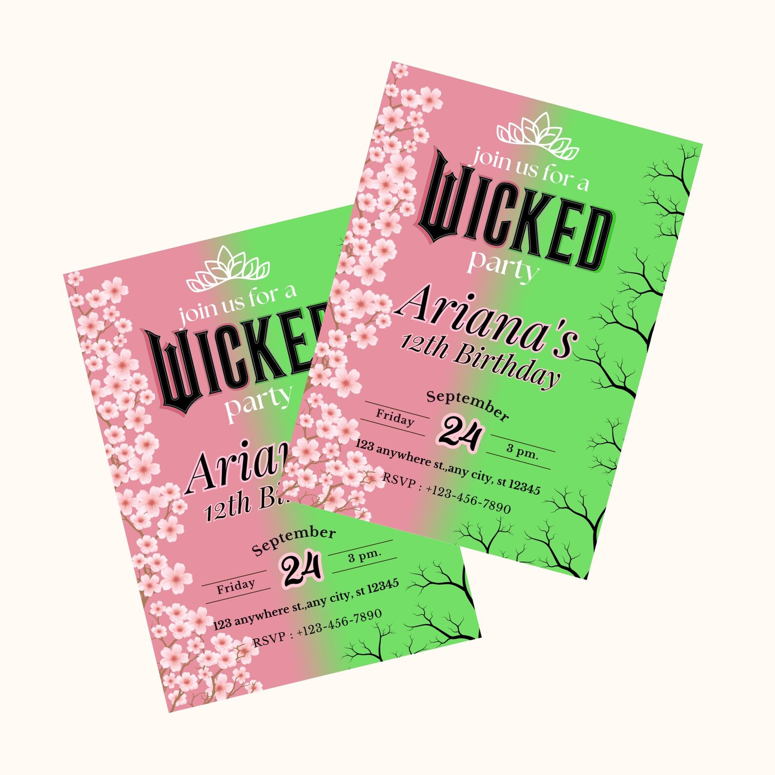 WICKED Chips Bag, WICKED Birthday Invitation, WICKED Movie Ticket ...