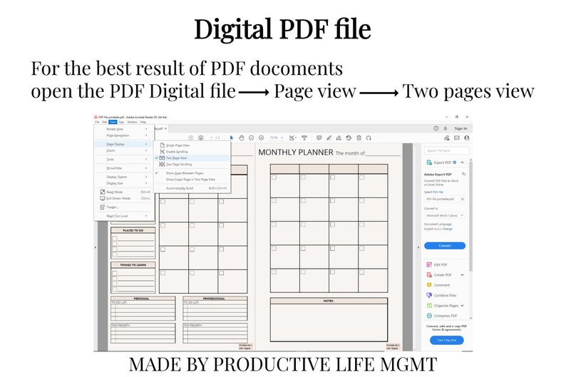 Digital Monthly Planner, Aesthetic Digital Planner, Monthly Planner ...