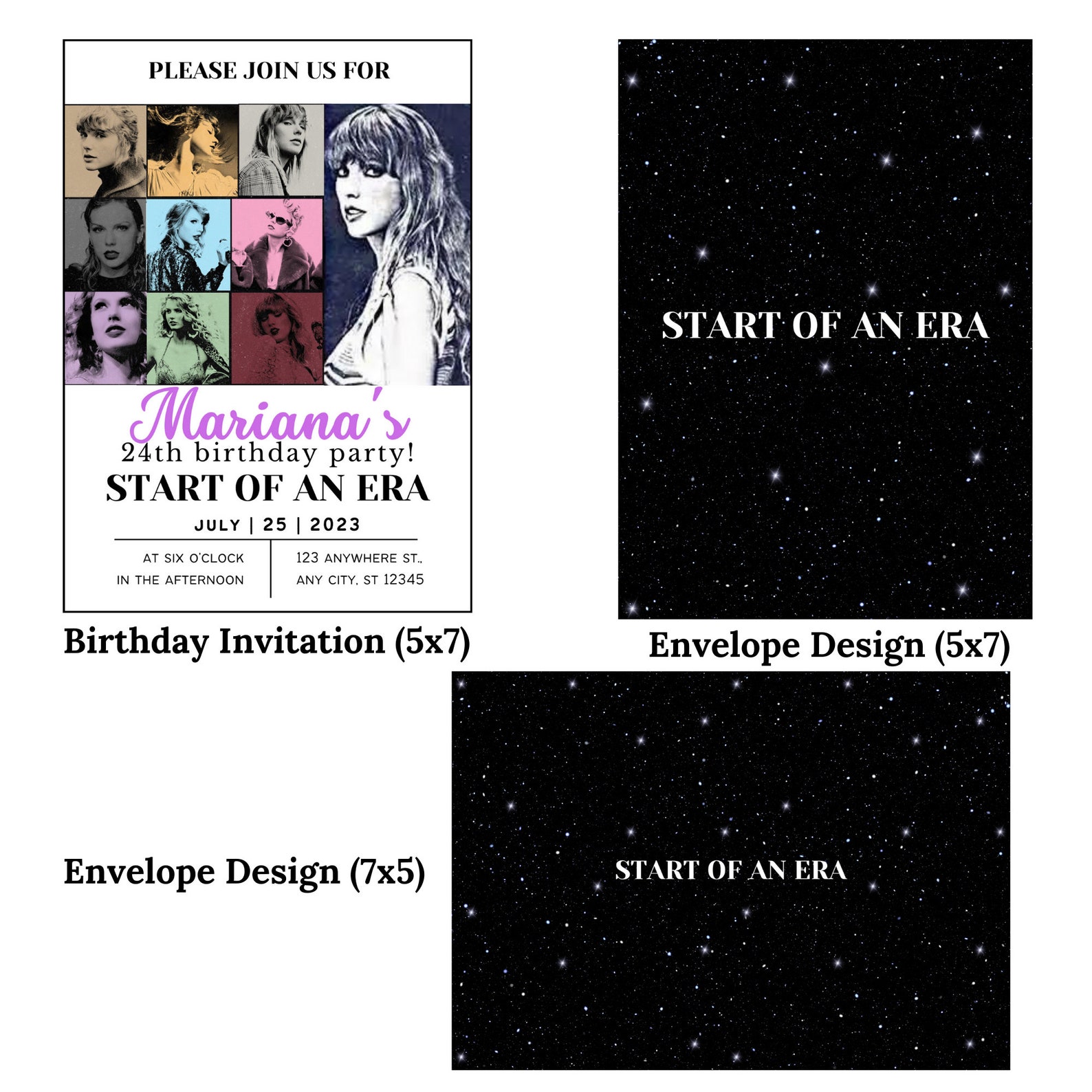 Eras Birthday Invitation, Taylor Party Invite, Eras Party Decorations ...