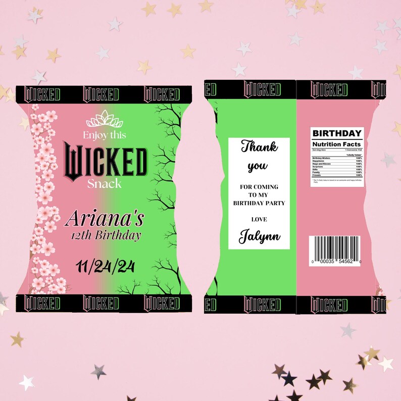 WICKED Chips Bag, WICKED Birthday Invitation, WICKED Movie Ticket ...