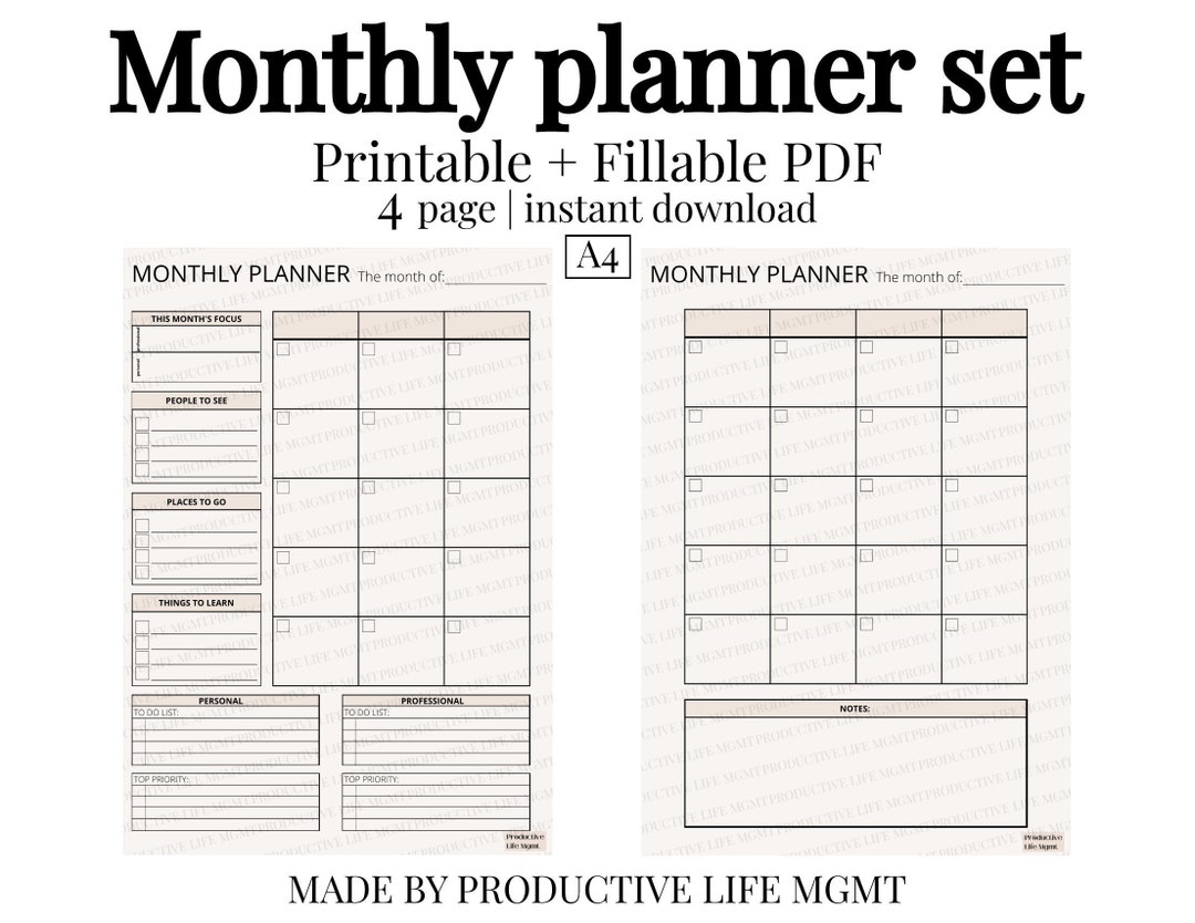Digital Monthly Planner, Aesthetic Digital Planner, Monthly Planner ...