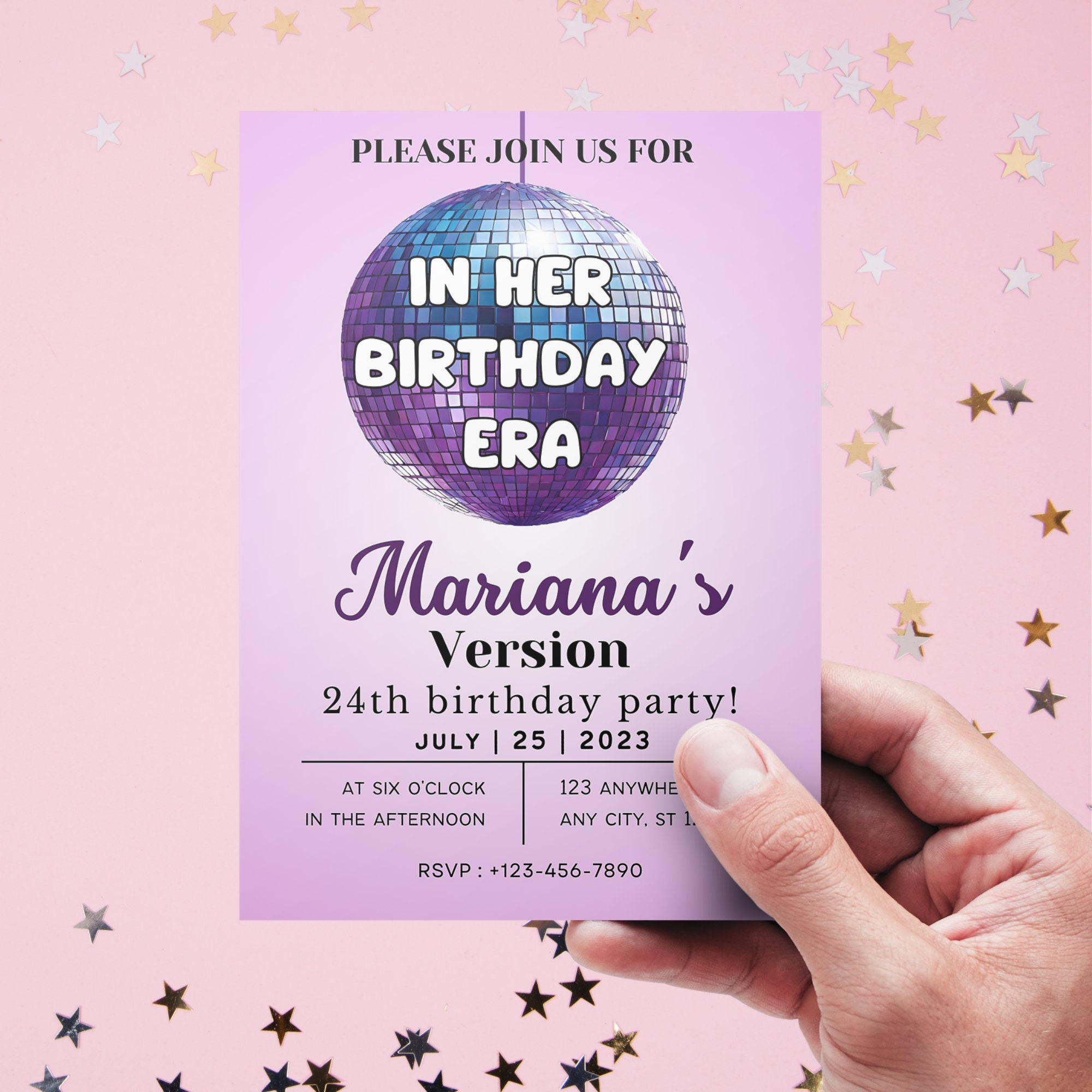 Editable Era Tour Invitation, Eras Birthday Invitation, Taylor Party ...