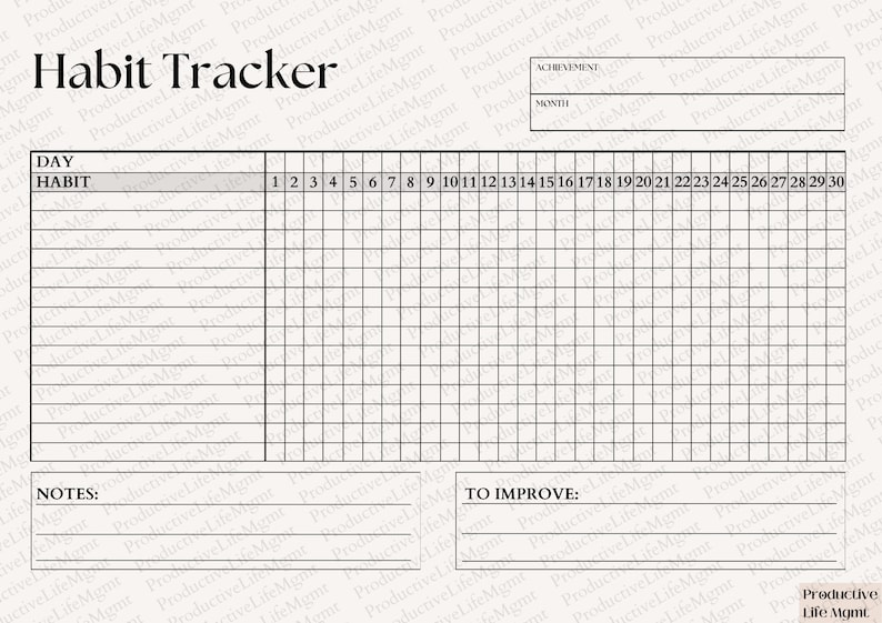 Printable Habit Tracker, Daily Routine Tracker, Habits Tracking, Habit ...
