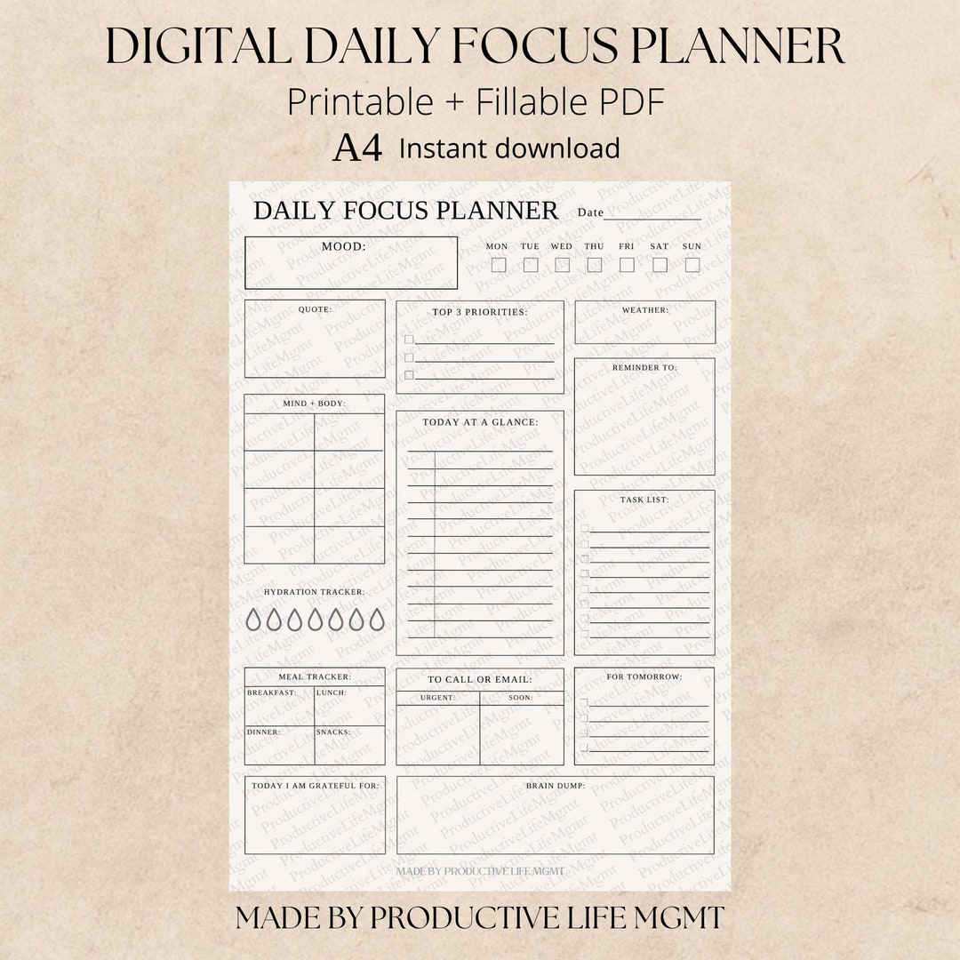 ADHD Digital Planner, Printable ADHD Planner, Adhd Planner for Adults ...