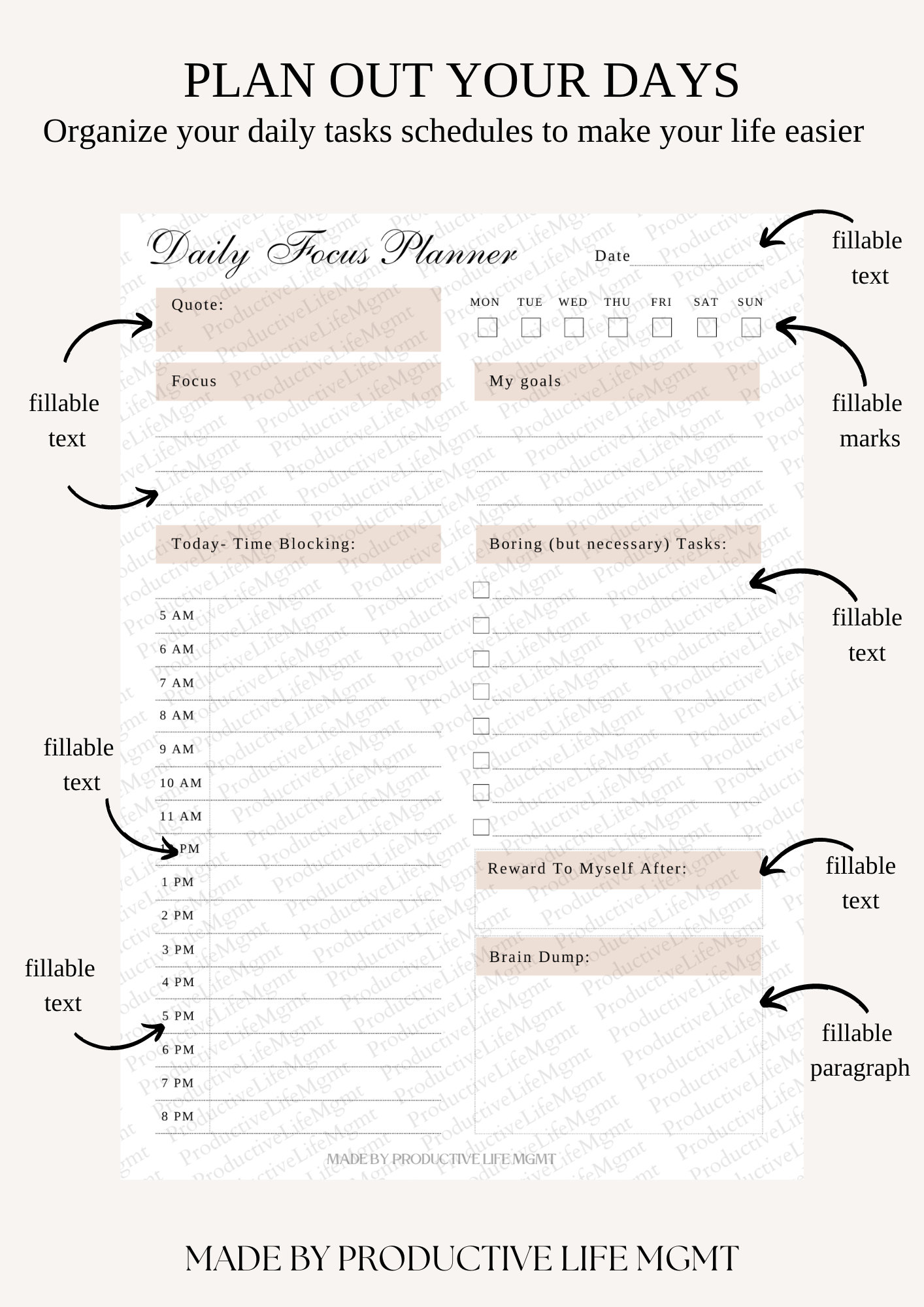 ADHD Digital Planner, Printable ADHD Planner, Adhd Planner for Adults ...