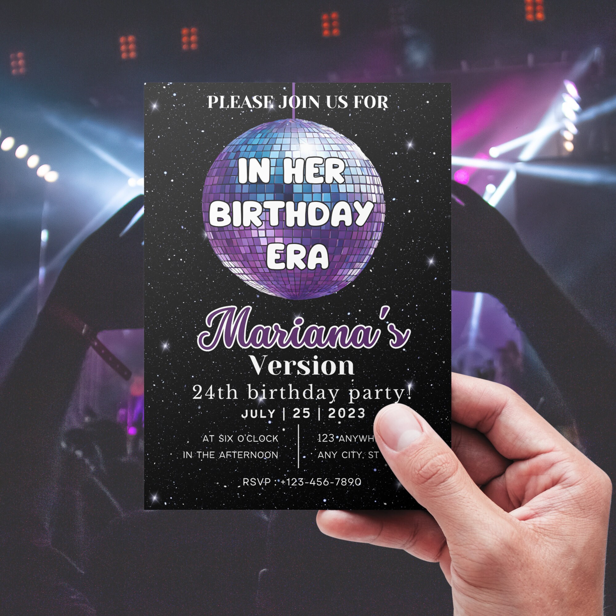 Eras Birthday Invitation, Taylor Party Invite, Eras Party Decorations ...