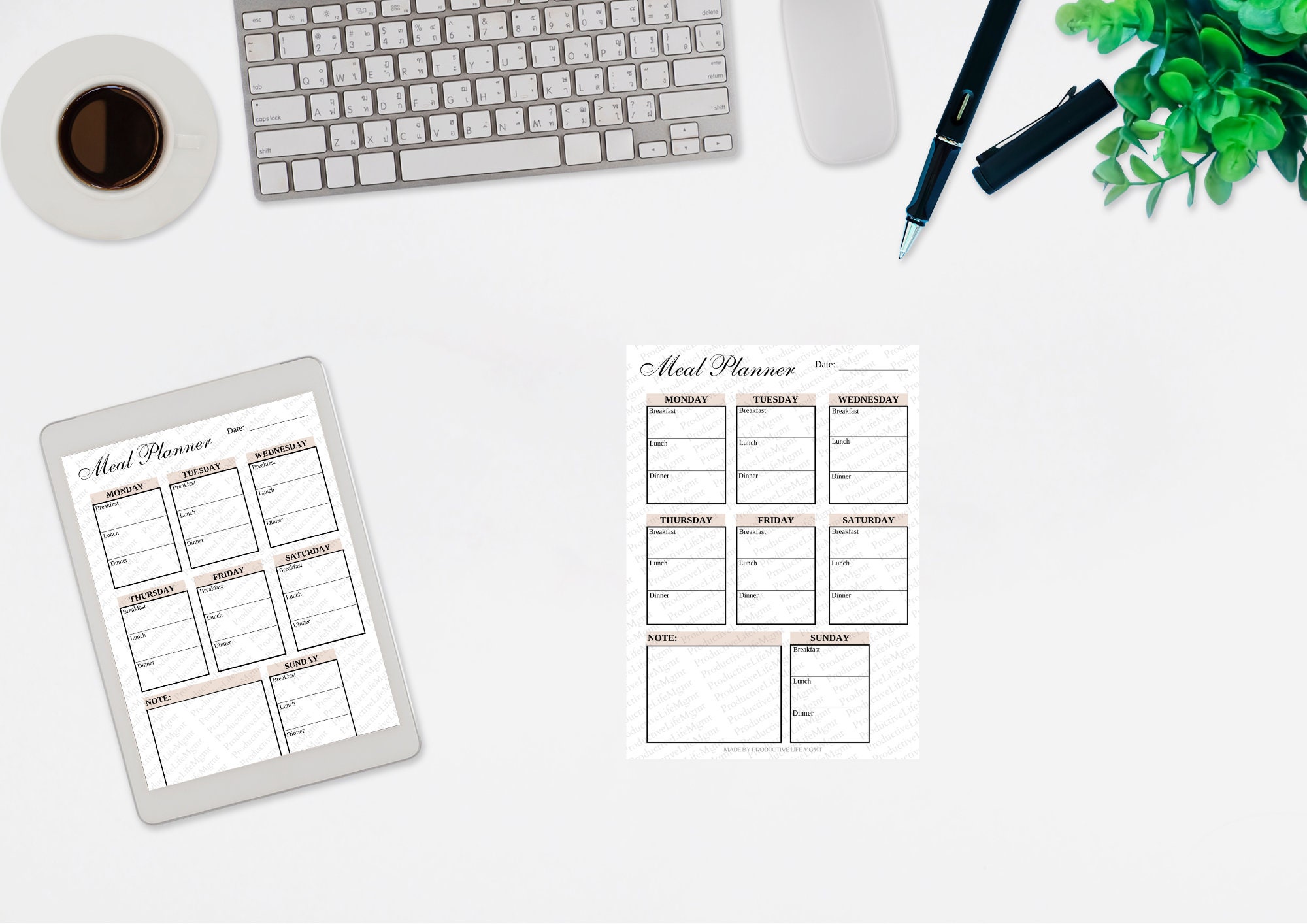 Weekly Meal Planner | Digital Meal Planner | Digital Daily Planner ...