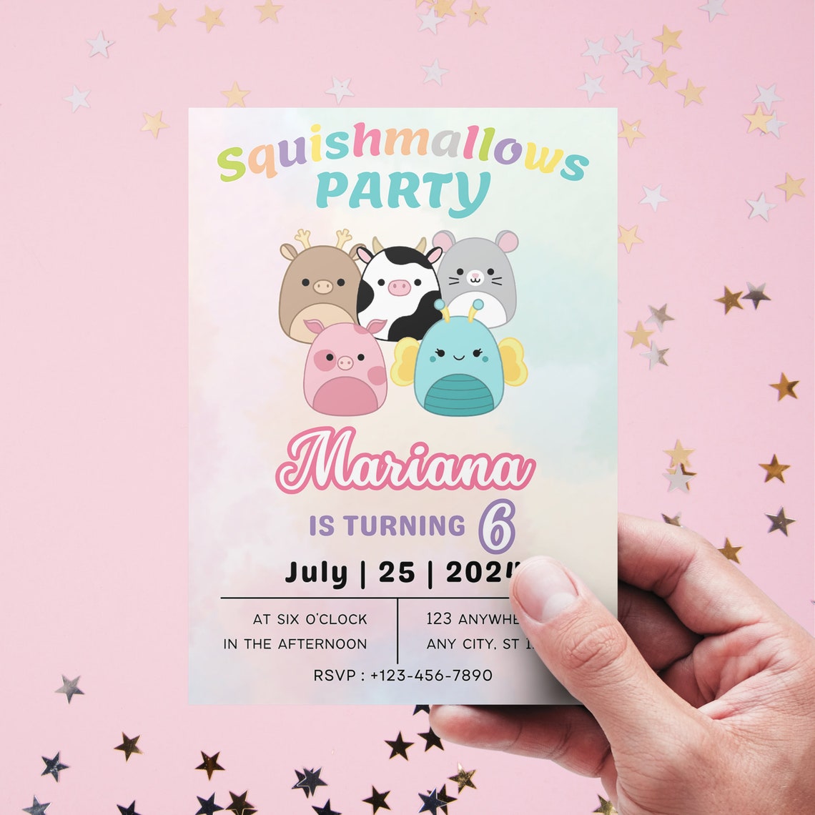 Squishmallow Birthday Invitation Squishmallow Editable Invitation ...