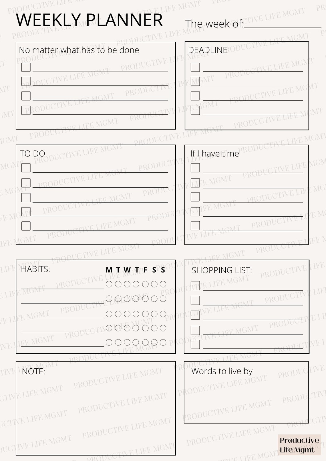 Digital Weekly Planner, Aesthetic Digital Planner, Personal Planner ...