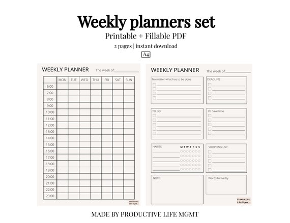 Digital Weekly Planner Aesthetic Digital Planner Personal | Etsy