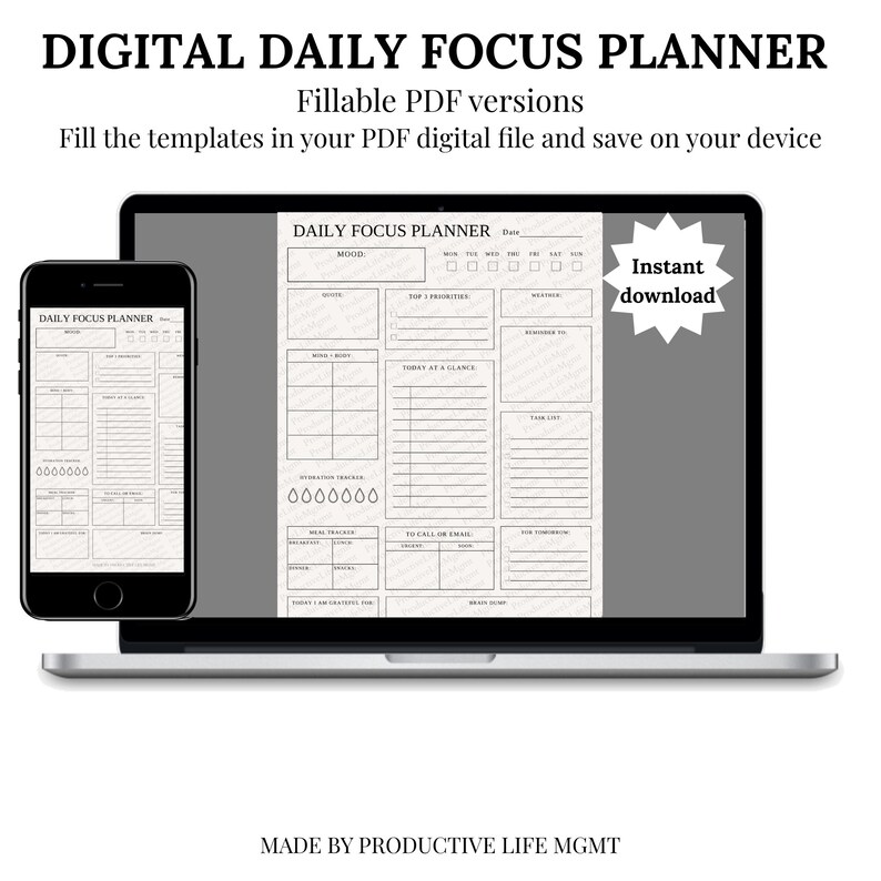 ADHD Digital Planner, Printable ADHD Planner, Adhd Planner for Adults ...