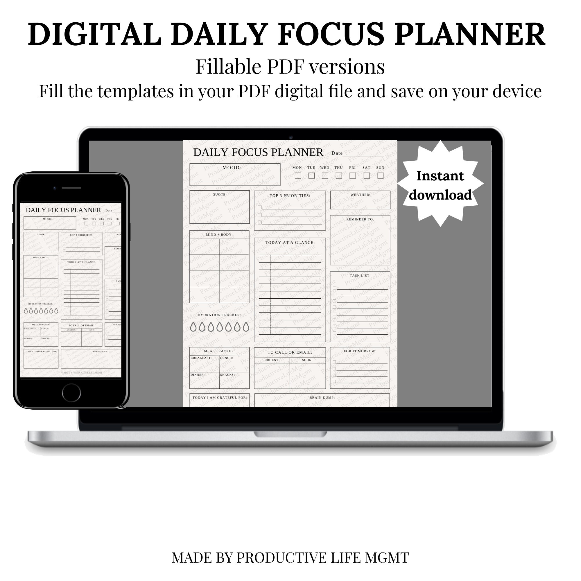ADHD Digital Planner, Printable ADHD Planner, Adhd Planner for Adults ...