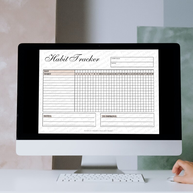 Digital Habits Tracker, Printable Habit Tracker, Daily Routine Tracker ...