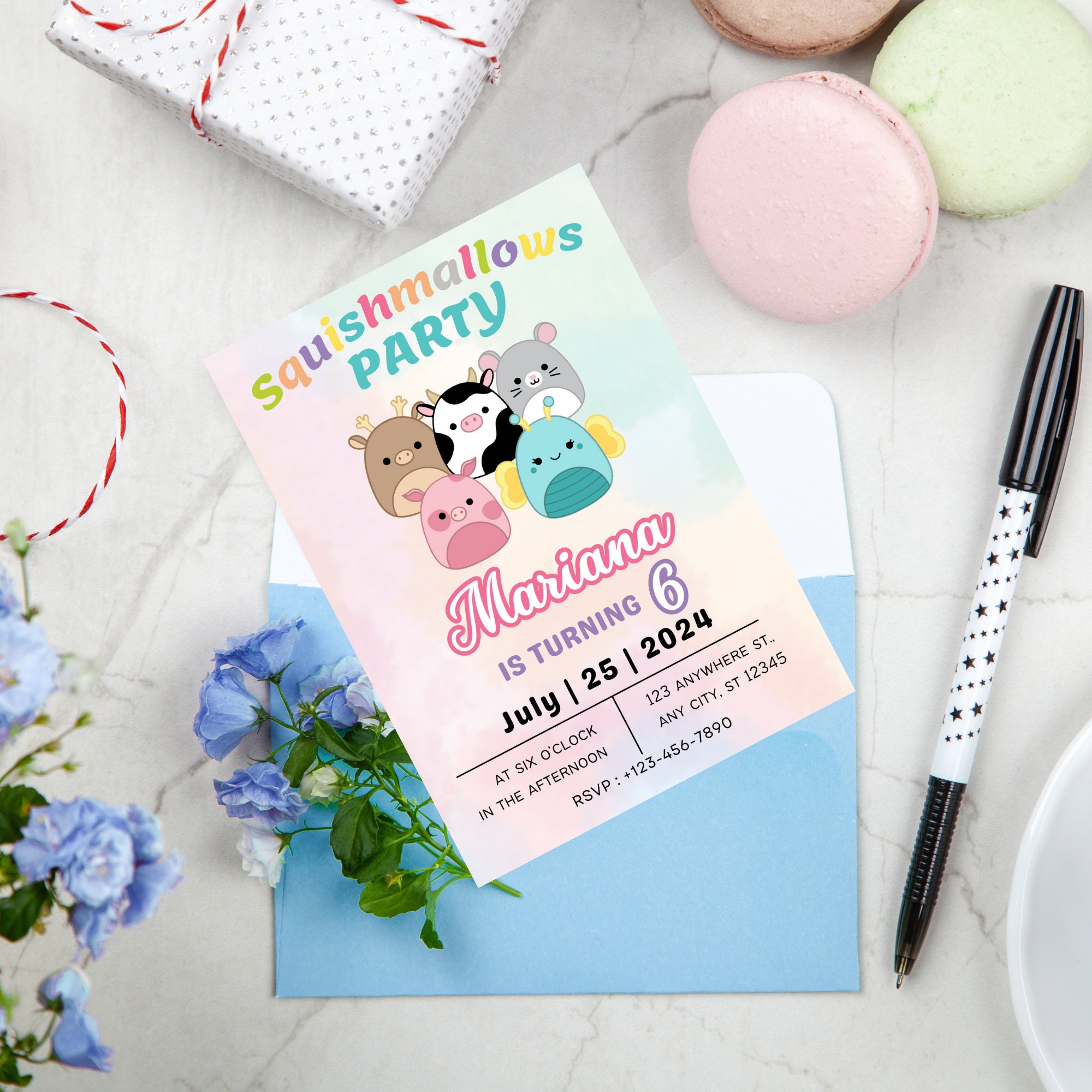 Squishmallow Birthday Invitation | Squishmallow Editable Invitation ...