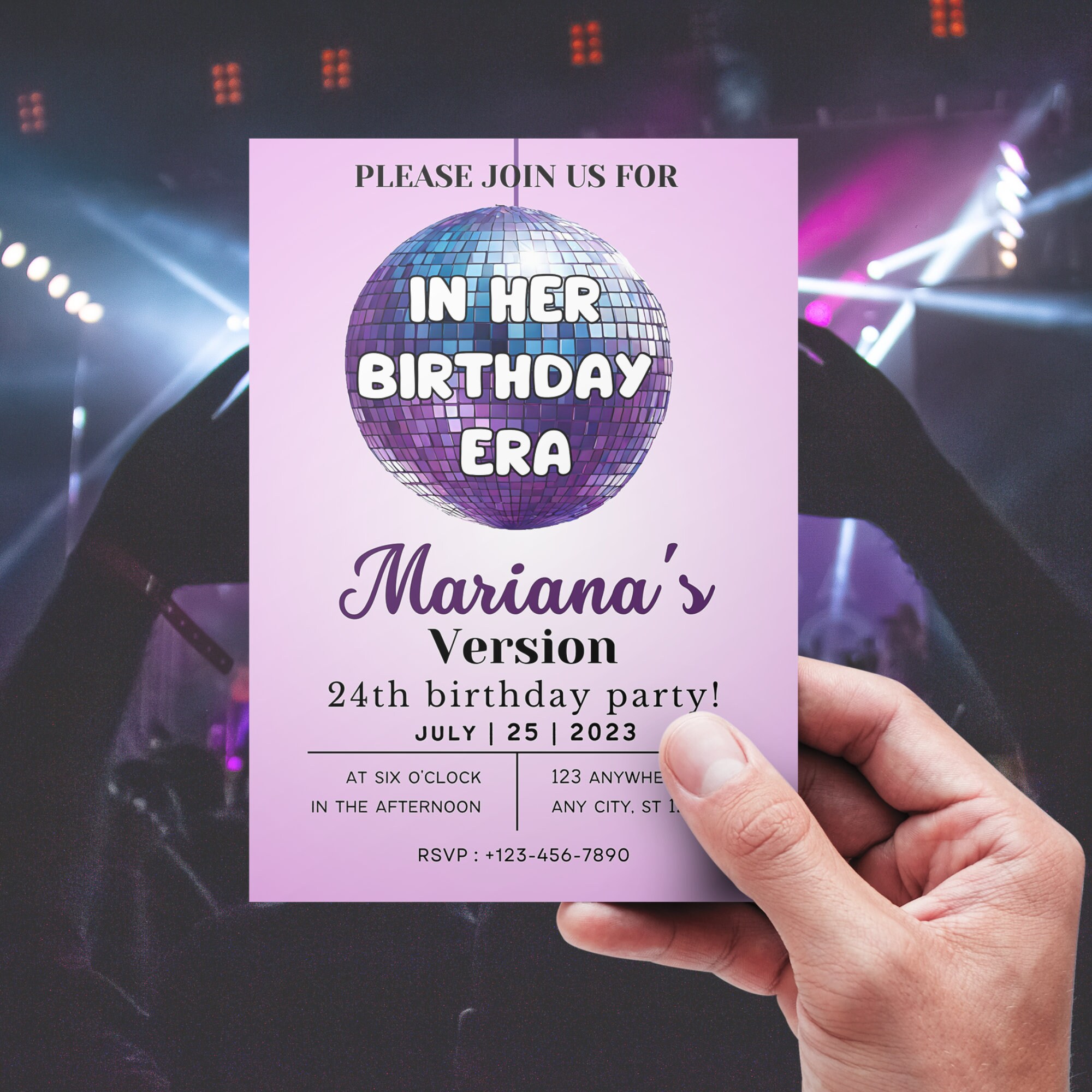 Editable Era Tour Invitation, Eras Birthday Invitation, Taylor Party ...