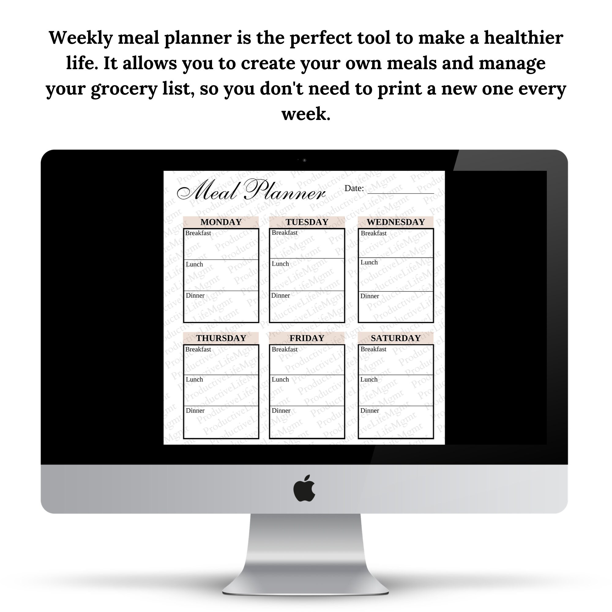 Weekly Meal Planner Digital Meal Planner Digital Daily Planner ...