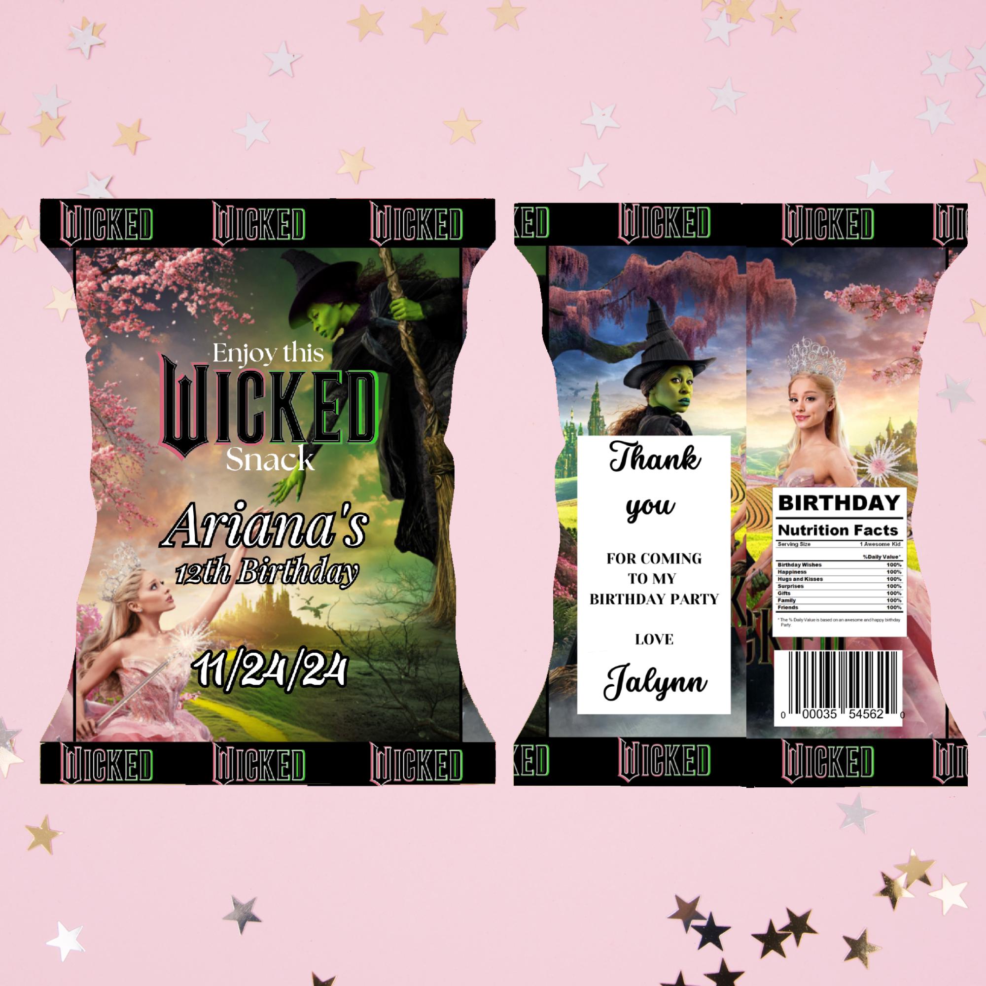 WICKED Chips Bag, WICKED Birthday Invitation, WICKED Movie Ticket ...