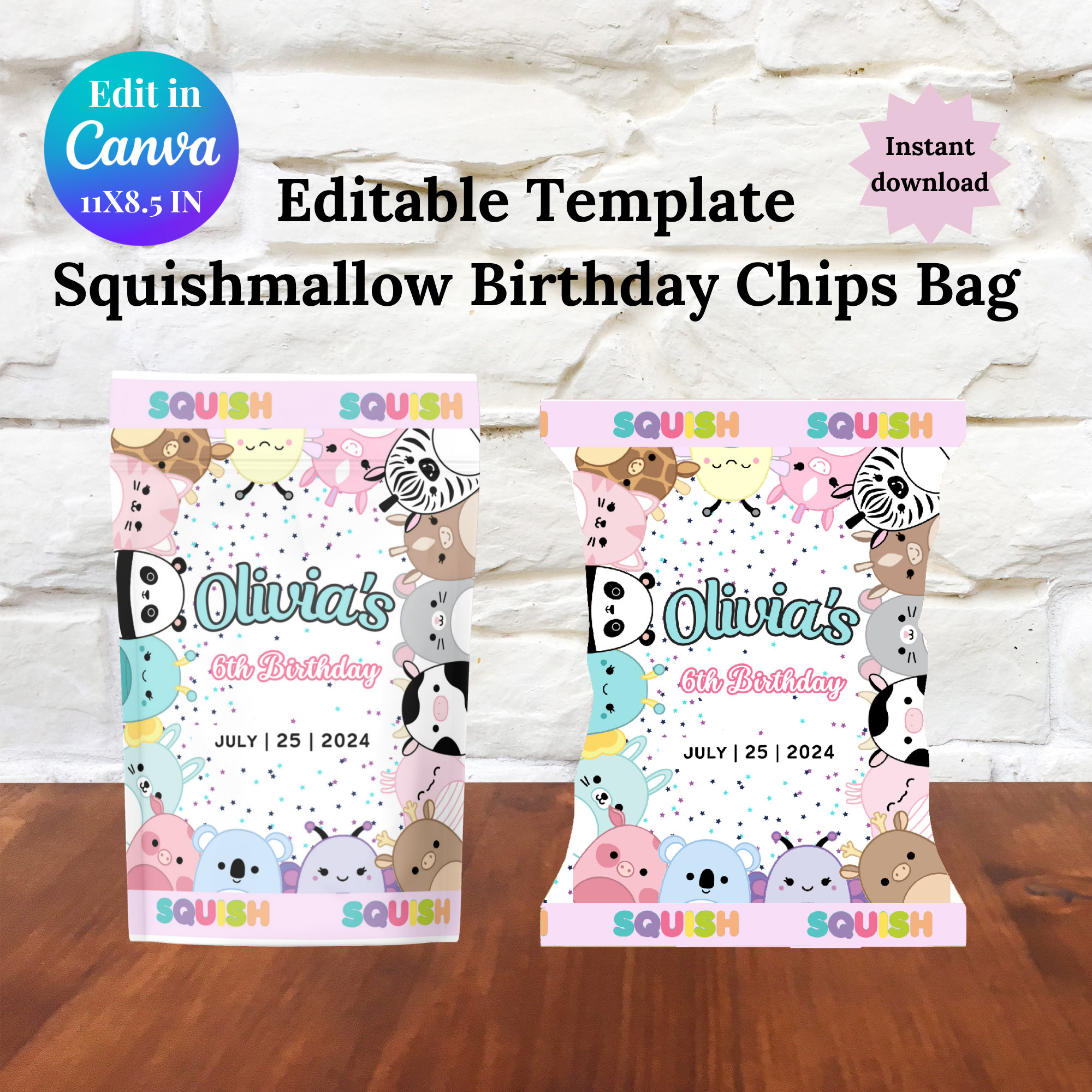 Squishmallow Birthday Invitation | Squishmallow Editable Invitation ...