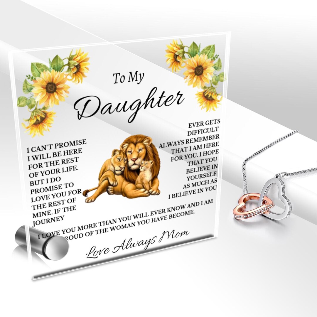Custom Necklace & Acrylic Plaque Set for Daughter Heartfelt Necklace ...