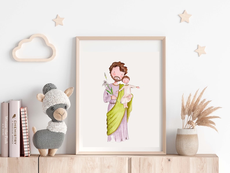 St Joseph Print, CATHOLIC Print, Catholic Gift, Catholic Decor ...